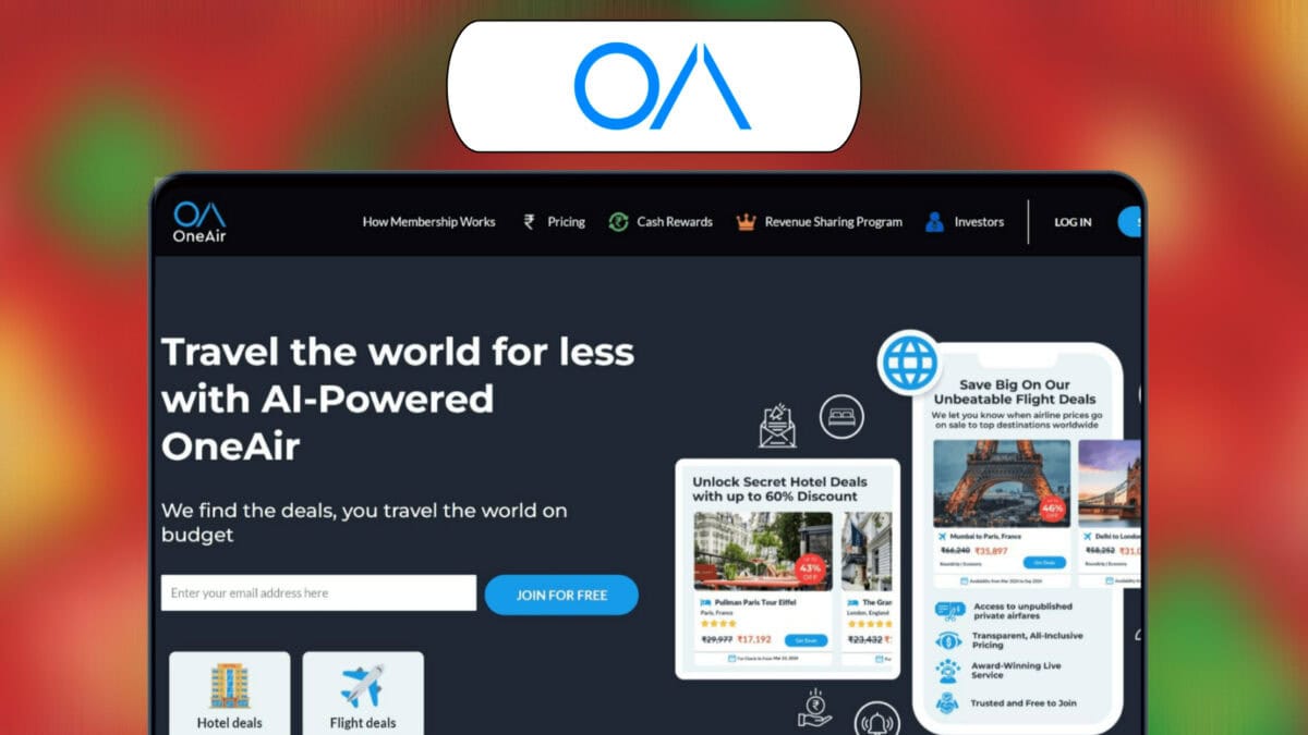OneAir AI Lifetime Deal – Book Flights And Hotels (For US Members Only ...