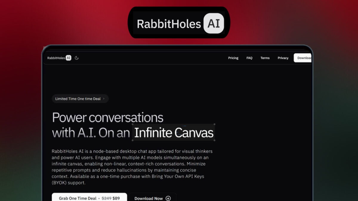 RabbitHoles AI Lifetime Deal 🎨 Visual Node-Based AI Chat for Power Users | Lifetimo.com